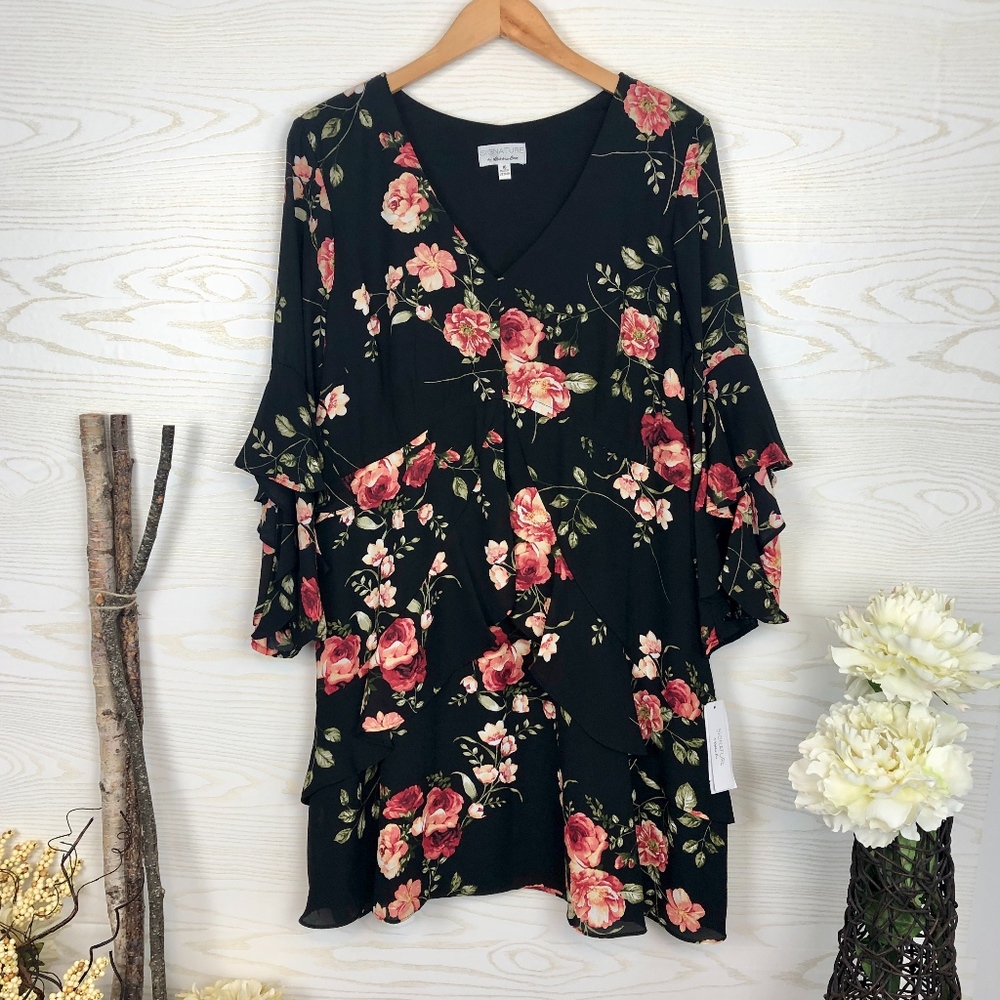 {New} Signature Romantic Ruffles Boho Floral Dress - Gem